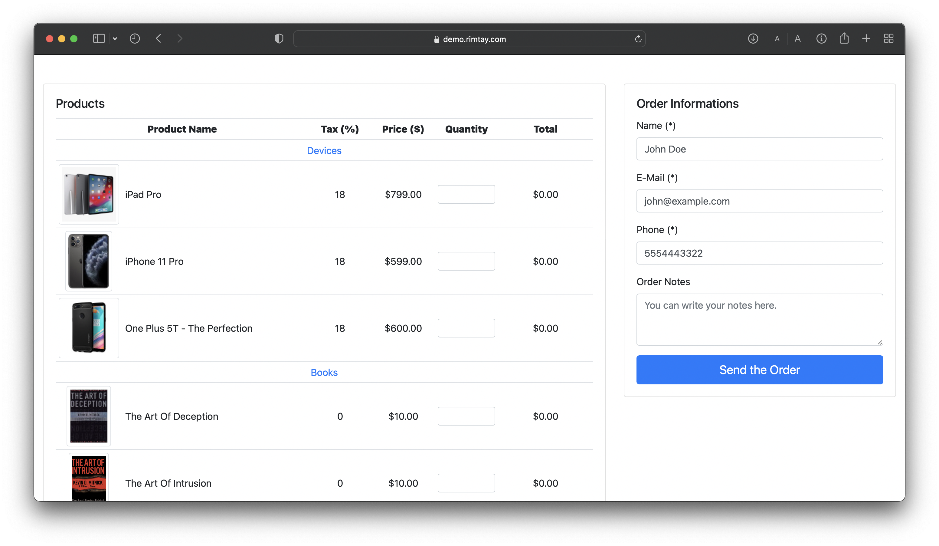 Multi Product Order Form 2 by altayevrim | CodeCanyon